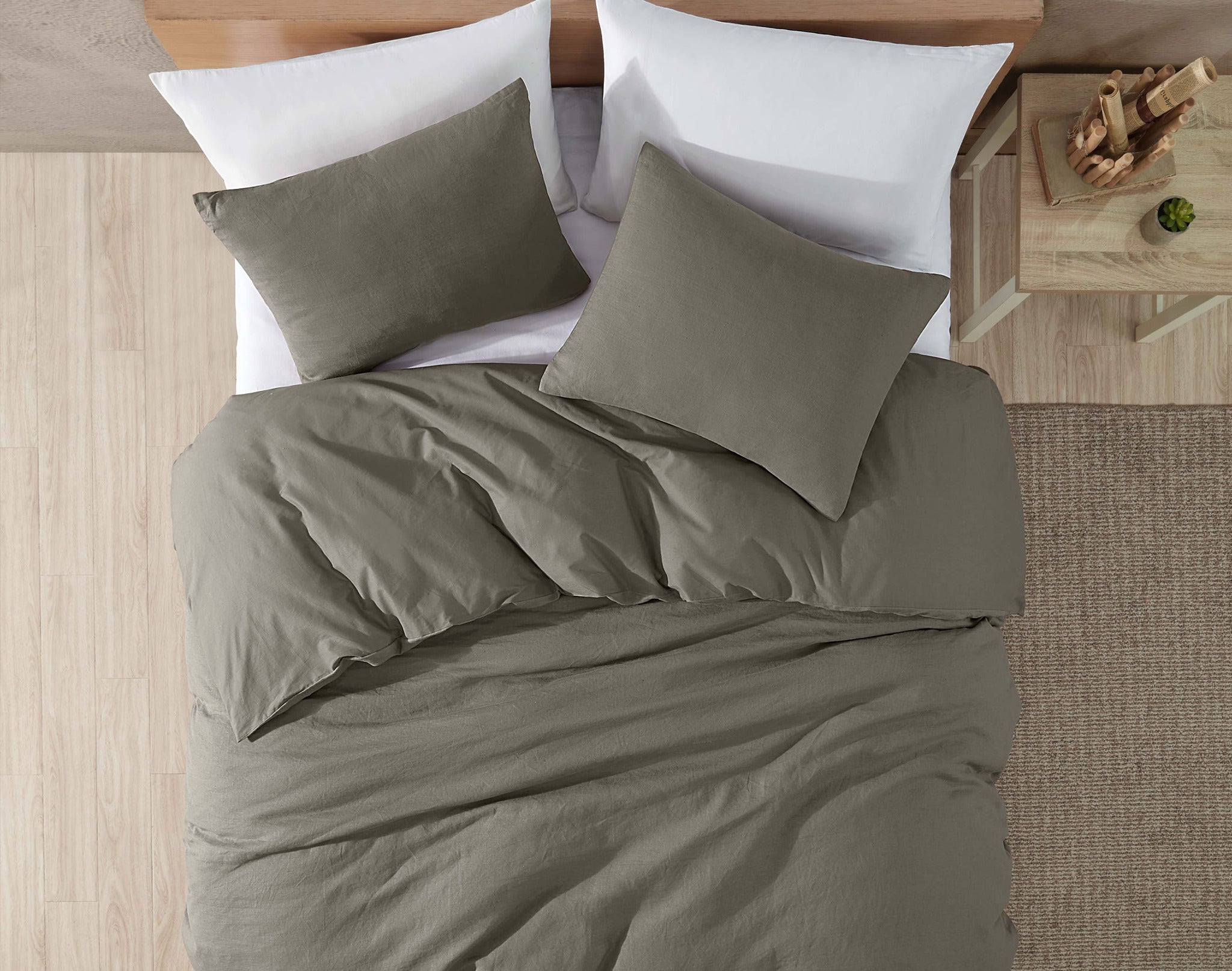 Loft Charcoal 3 pc Twin Comforter Cover Set - Hallmart Collectibles